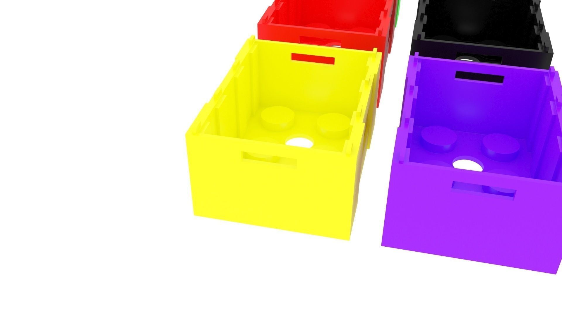 Colored Lego Plastic Crates 3D model | CGTrader
