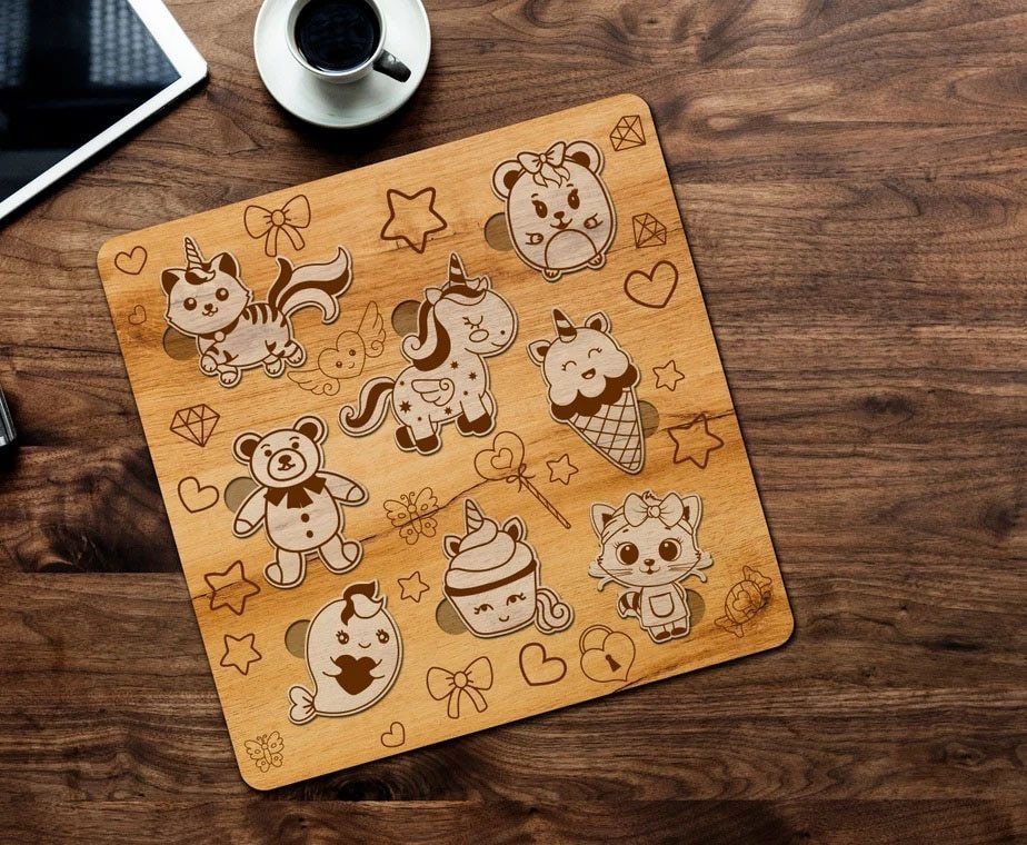 10 Designs Children Kids Puzzles Laser Cut 2D Files 3D model | CGTrader