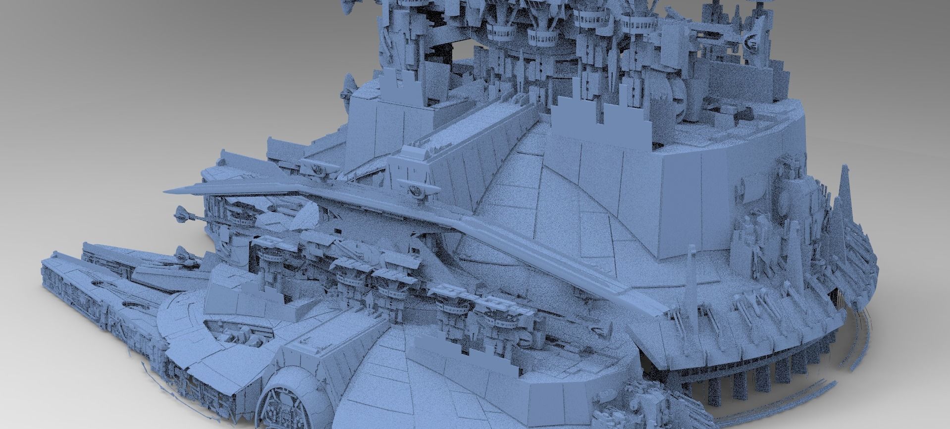 Jupiter Spaceship Towers Kit bash 2 3D model | CGTrader