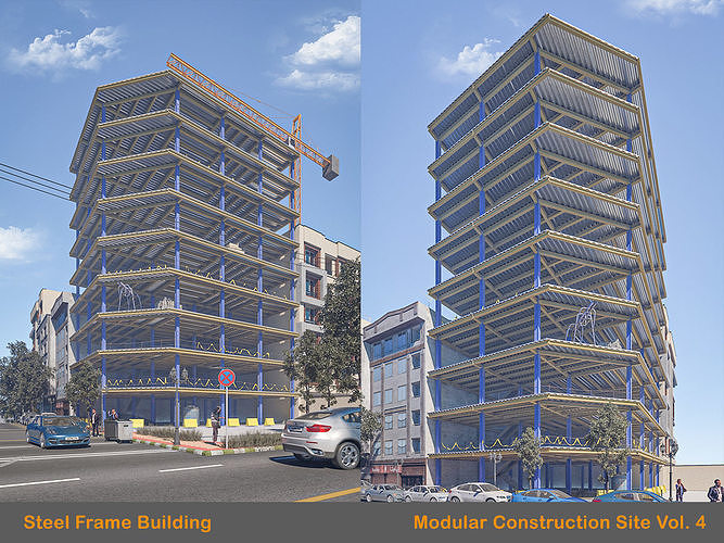 3D model Steel Frame Building VR / AR / low-poly | CGTrader