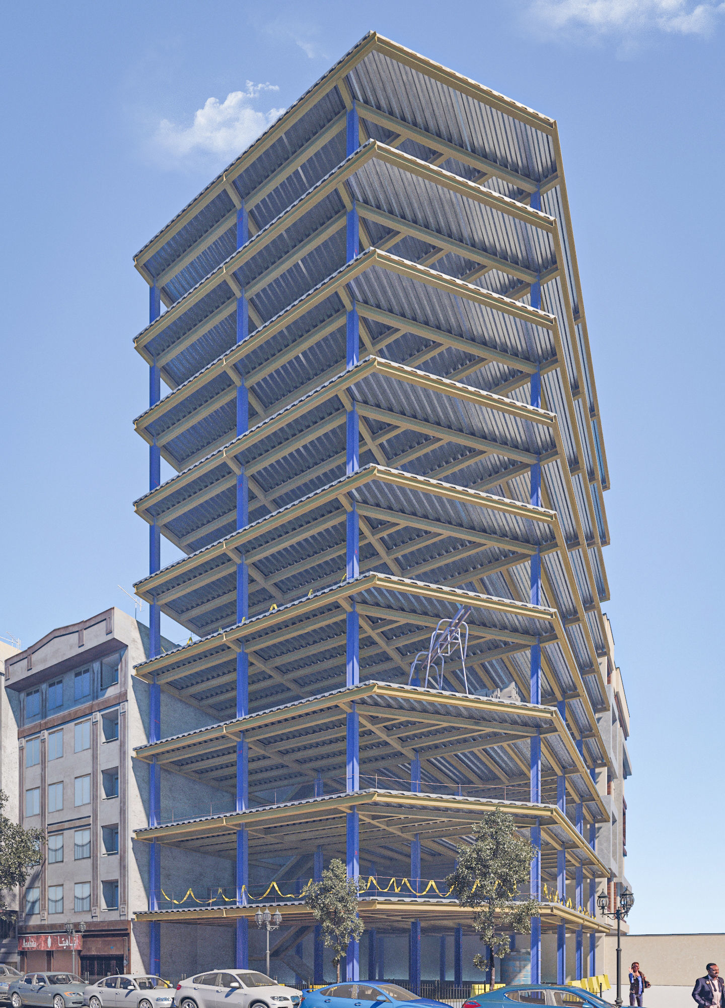 3D model Steel Frame Building VR / AR / low-poly | CGTrader