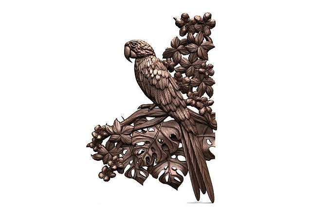 Macaw CNC 3D model 3D printable | CGTrader