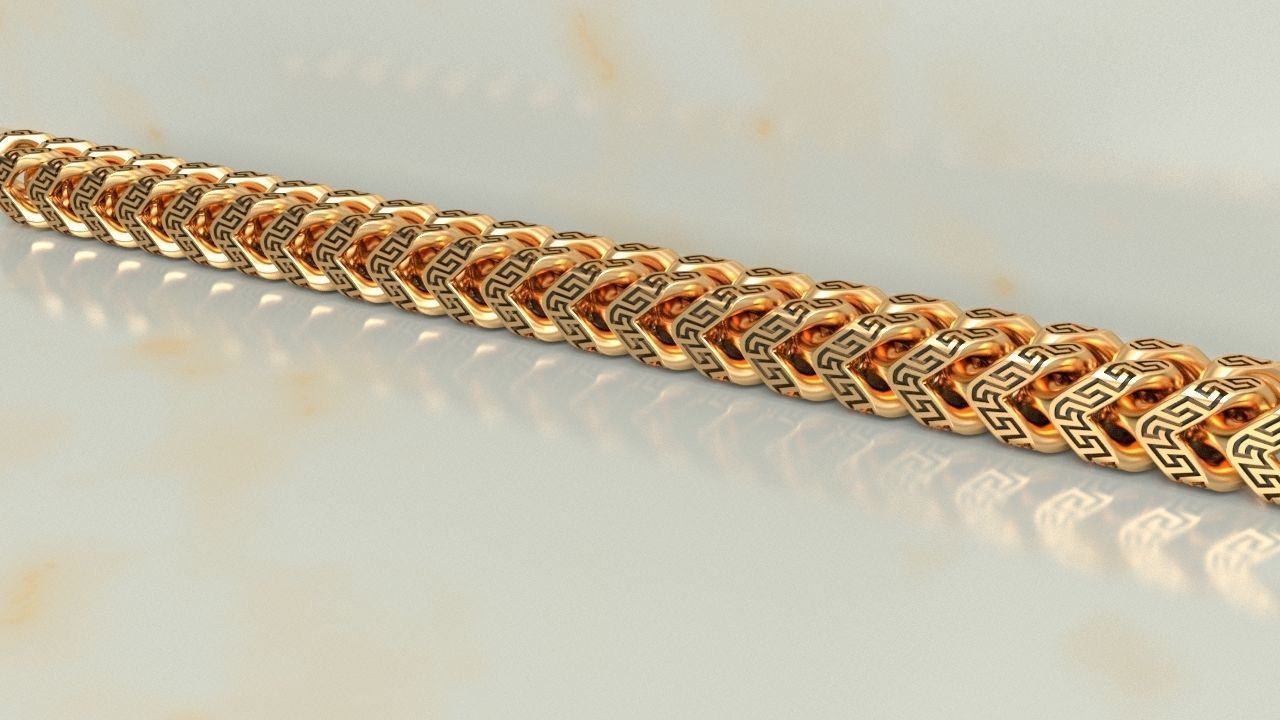 Versace Pattern Franco Edge Chain Link Size Pack 3D model 3D printable ...