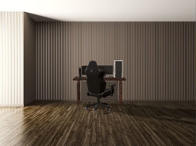 Setup empty room with computer desk 3D model | CGTrader