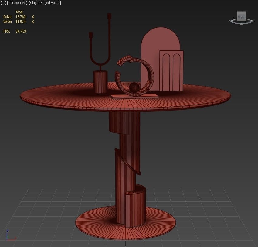 Shake Design Flow Table with decoration 3D model | CGTrader