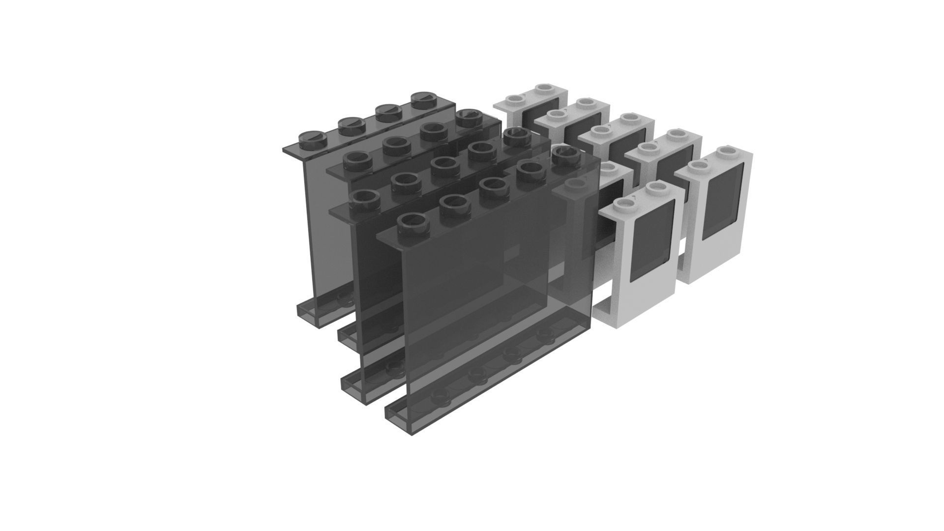 Lego Windows and Panels Set 3D model | CGTrader