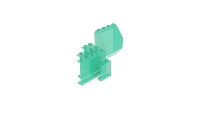 Transparent Turquoise Lego Windows Panels 3D model | CGTrader