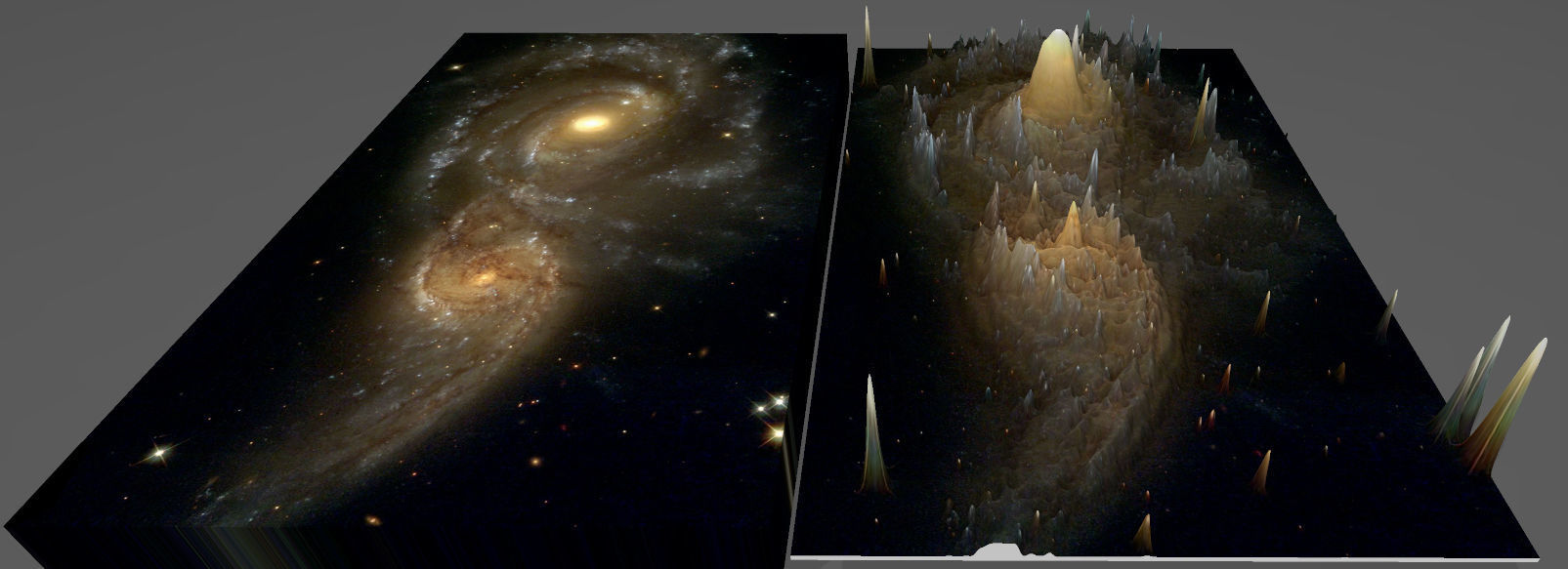 NGC 2207 X IC2163 SKY OBJECT 3D SOFTWARE ANALYSIS 3D model 3D printable ...