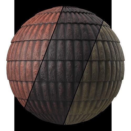 Texture Roof Tile Materials 51- Concrete Roofing Seamless Pbr 4k VR ...