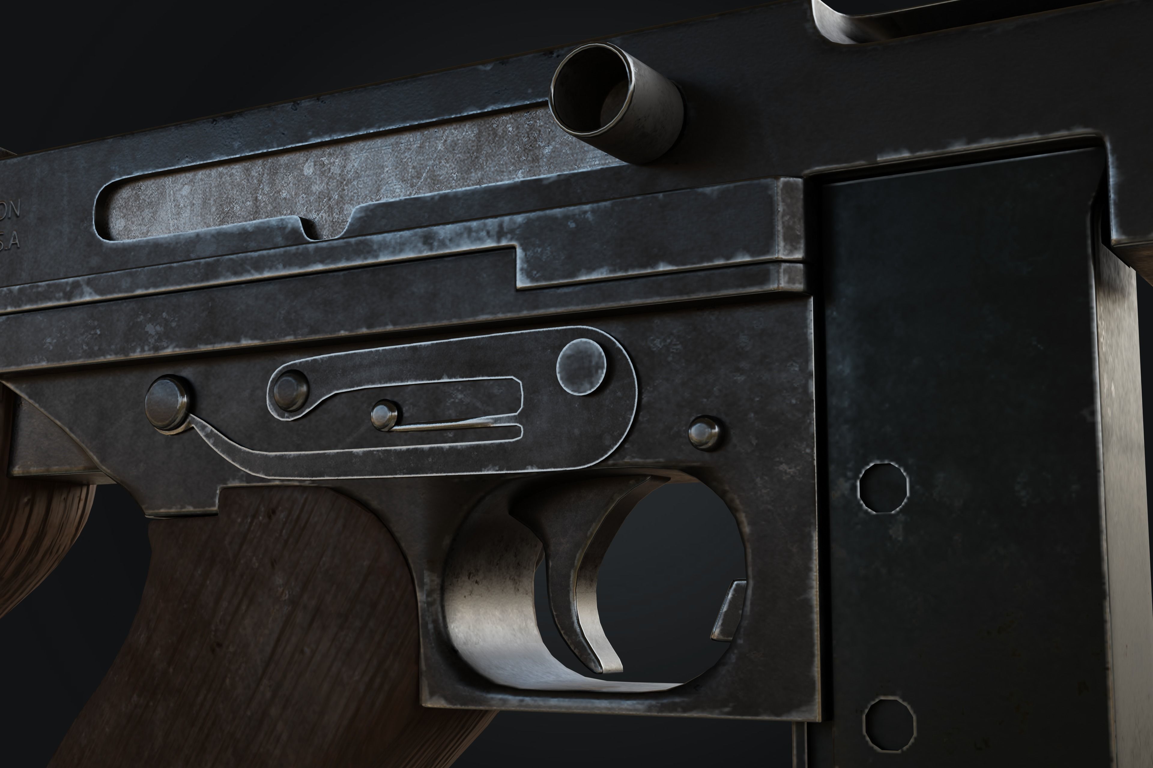 3D model M1A1 Thompson Submachine gun VR / AR / low-poly | CGTrader