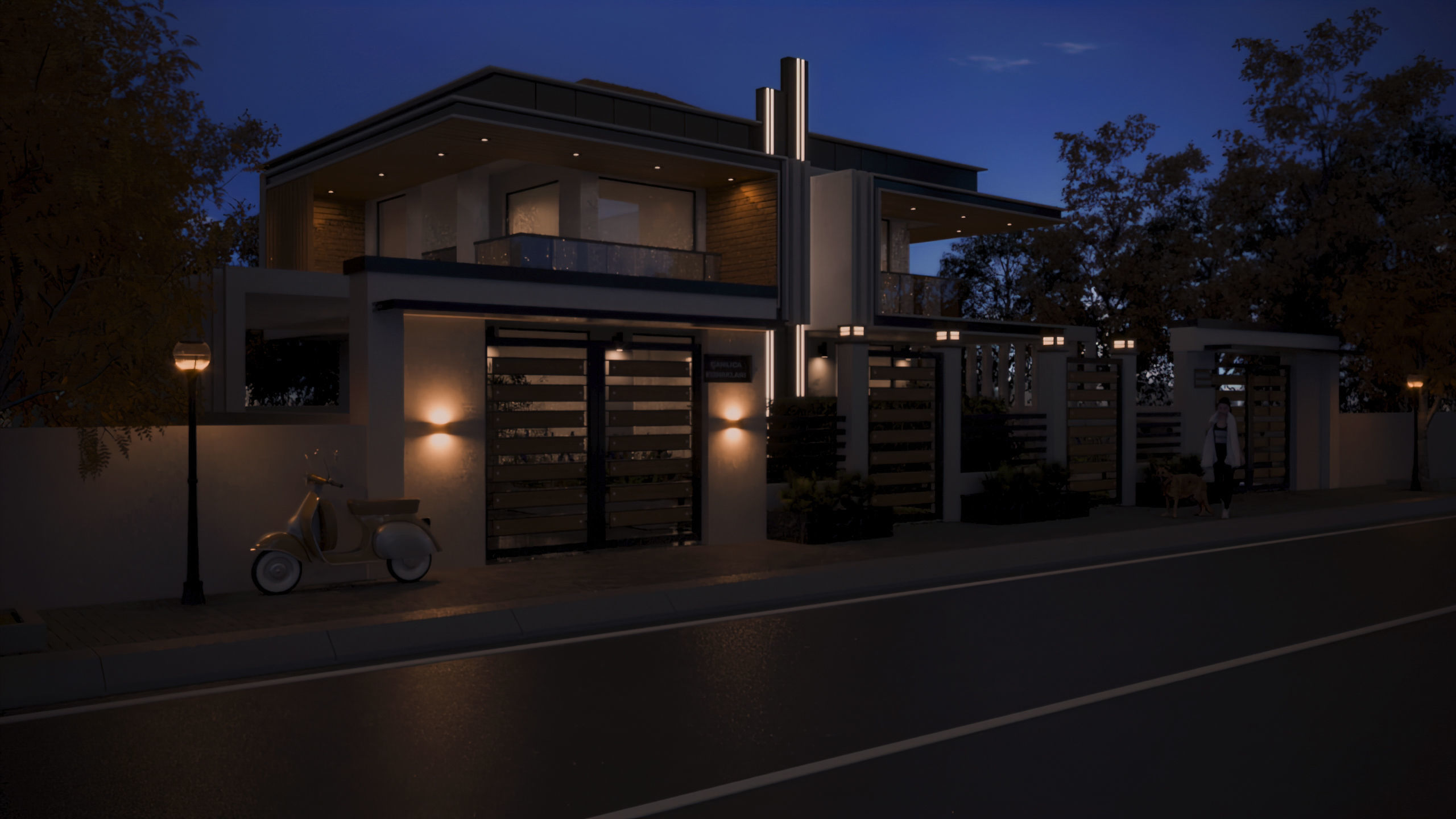 3D Exterior Modern Villa Scene 3D model | CGTrader