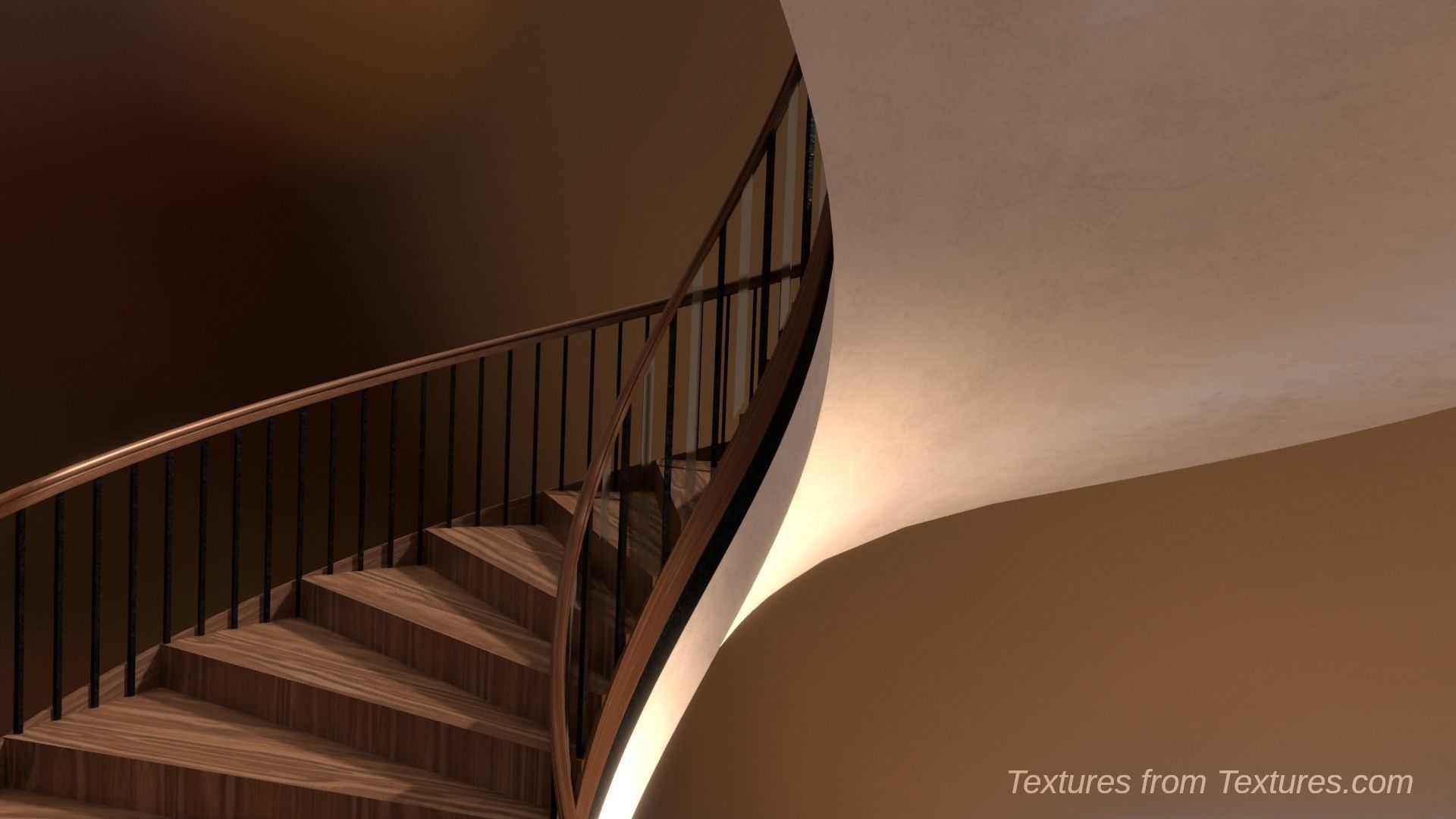 Spiral Staircase with NPR Textures 3D model | CGTrader