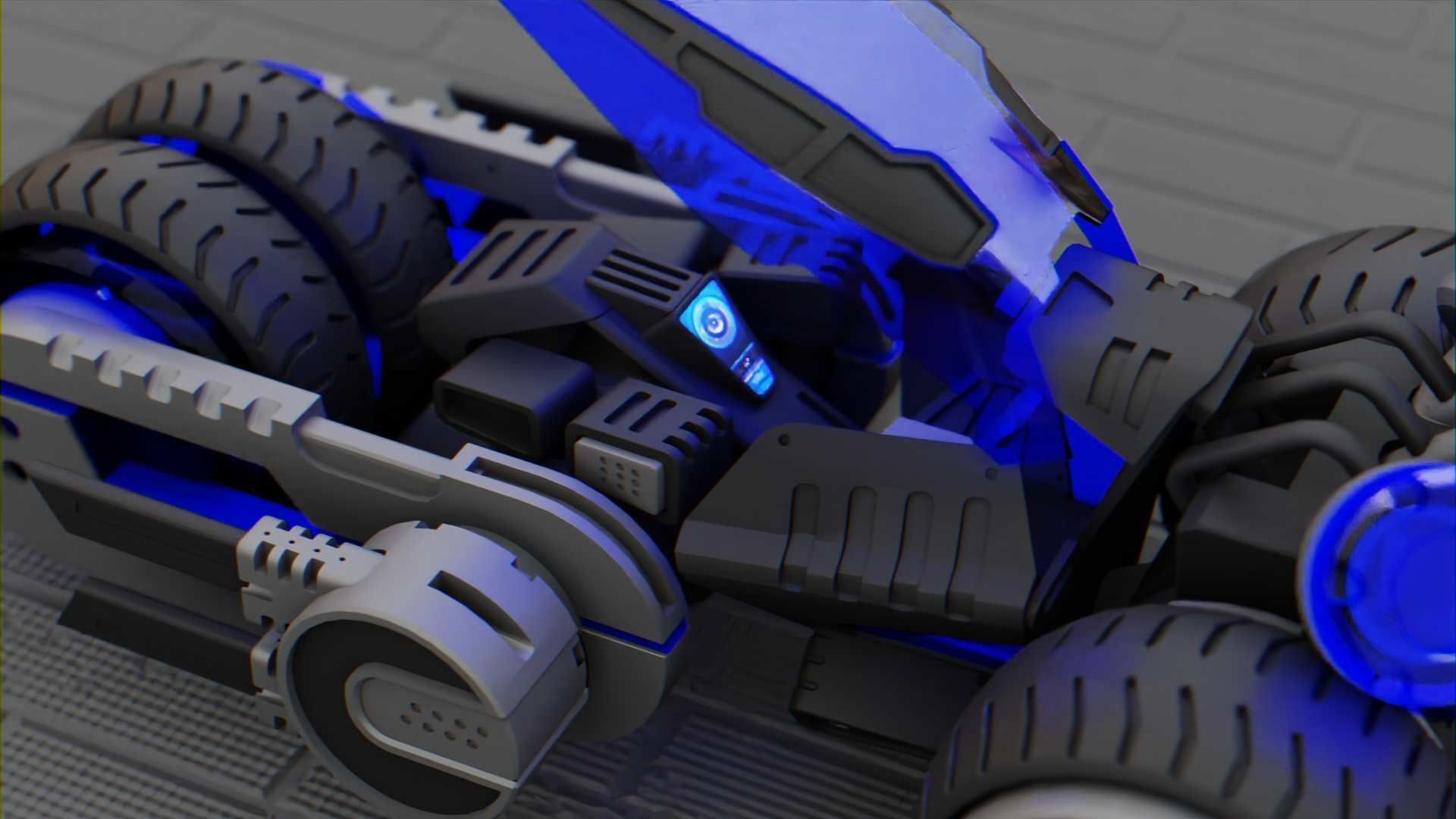 SCI-FI CONCEPT VEHICLE S-100 RIGGED 3D model rigged | CGTrader
