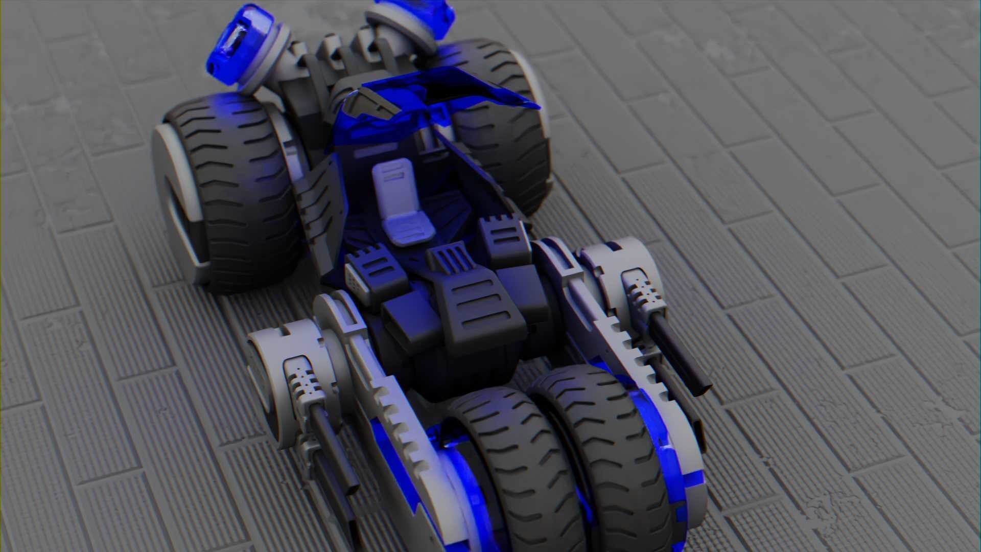 SCI-FI CONCEPT VEHICLE S-100 RIGGED 3D model rigged | CGTrader