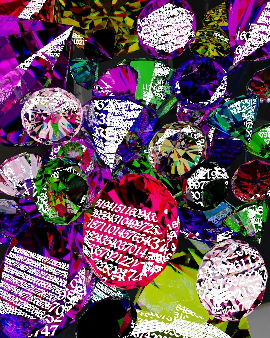 Gems and Numbers Texture | CGTrader