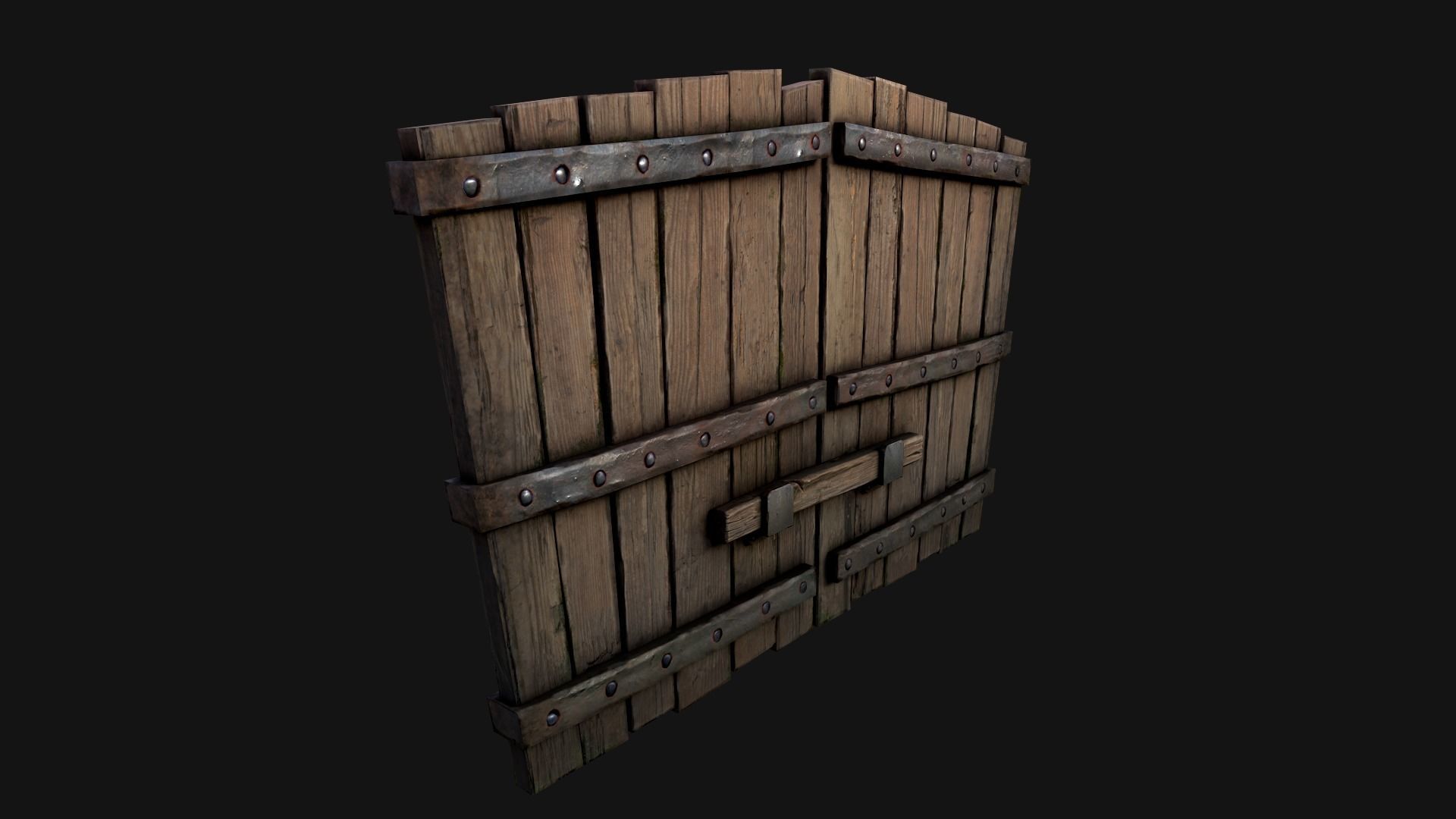 3D model Medieval Wooden Gates VR / AR / low-poly | CGTrader