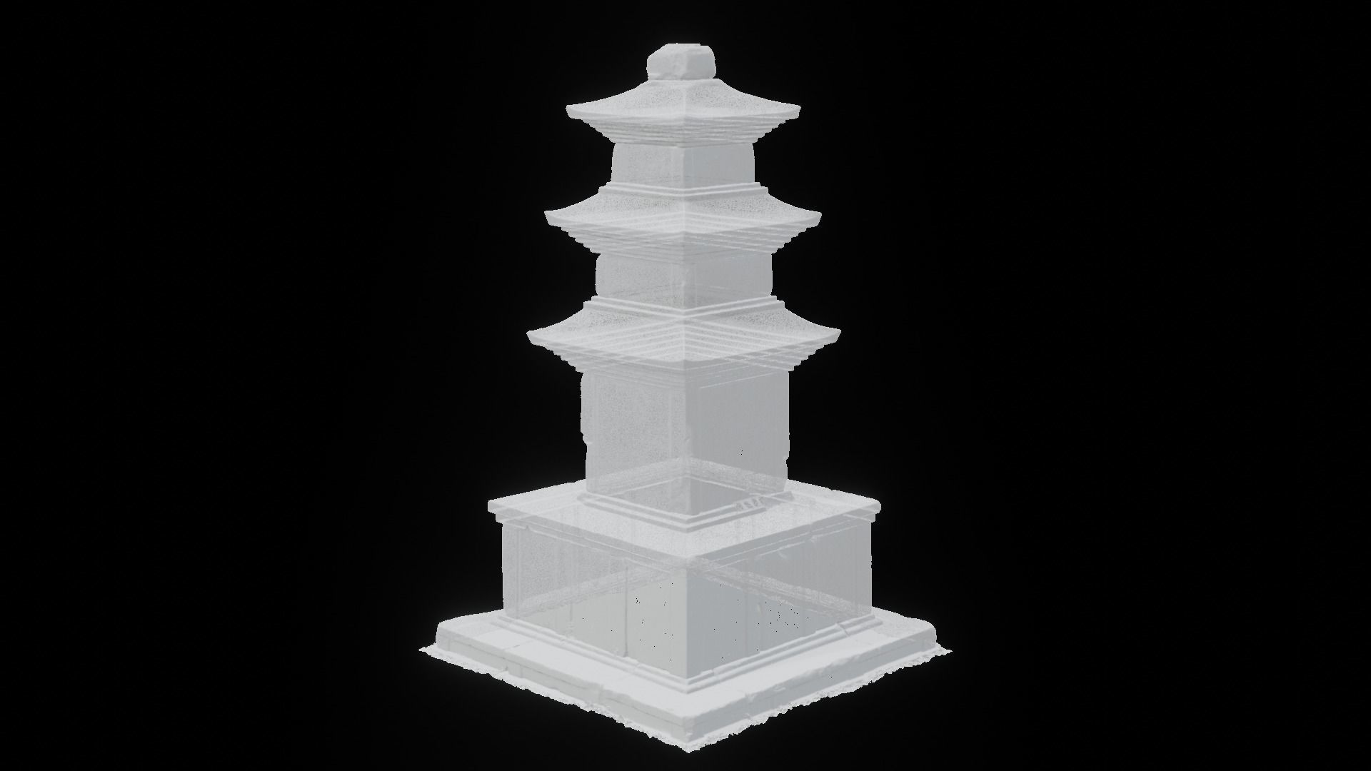 Three-story Stone Pagoda at Hwangboksa Temple Site 3D model | CGTrader