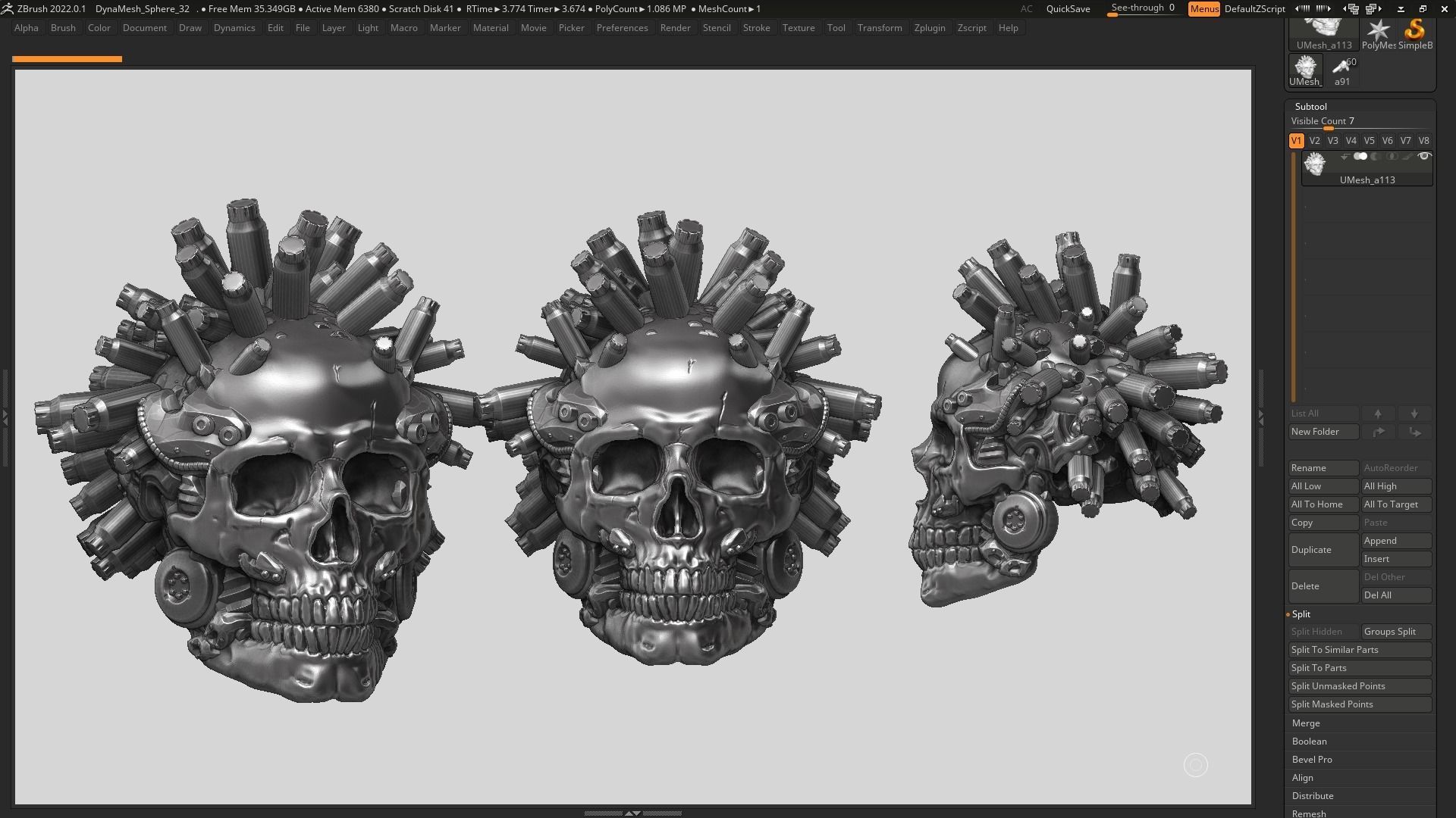 skull robot head a06 3D model 3D printable | CGTrader
