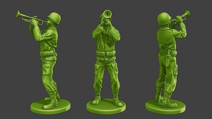 American soldier ww2 Trumpet A15 3D model 3D printable | CGTrader