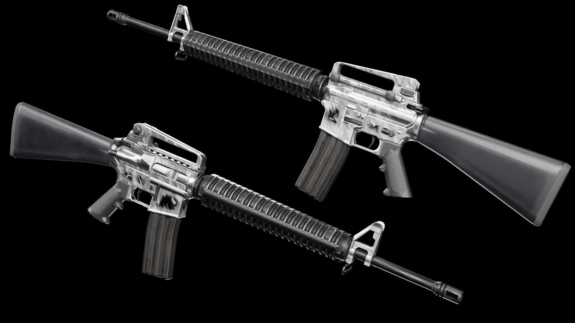 3D model Low Poly M16 Assault Rifle VR / AR / low-poly | CGTrader