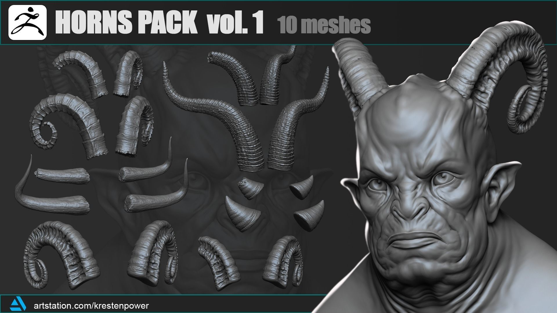 HORNS PACK volume 1 3D model | CGTrader