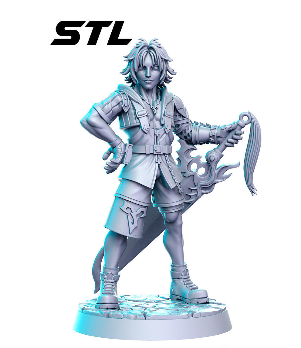 Tidus Final Fantasy 32mm Pre-supported 3D model 3D printable | CGTrader