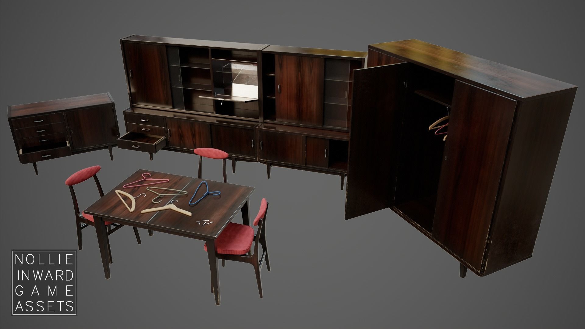Soviet Furniture Vol1 - Dark Variants 3D Model Collection | CGTrader