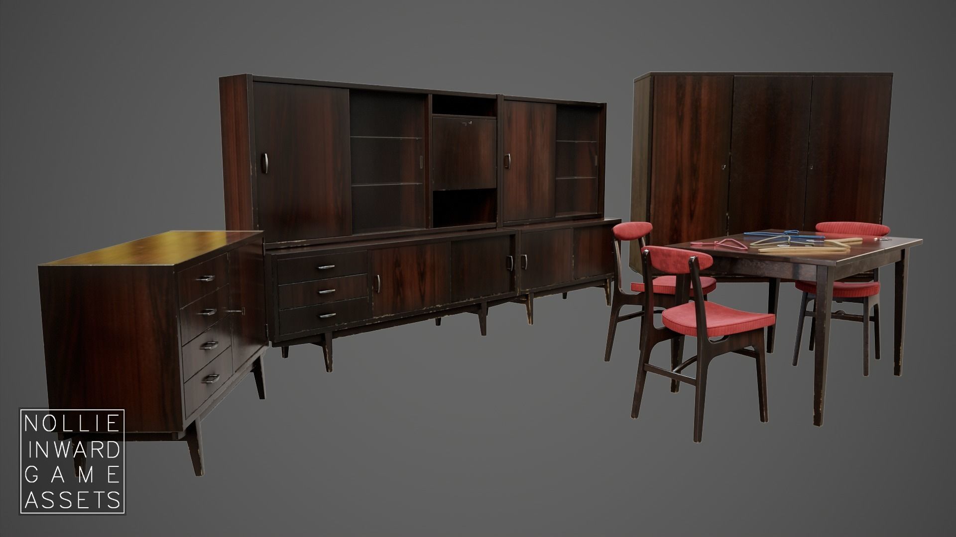 Soviet Furniture Vol1 - Dark Variants 3D Model Collection | CGTrader