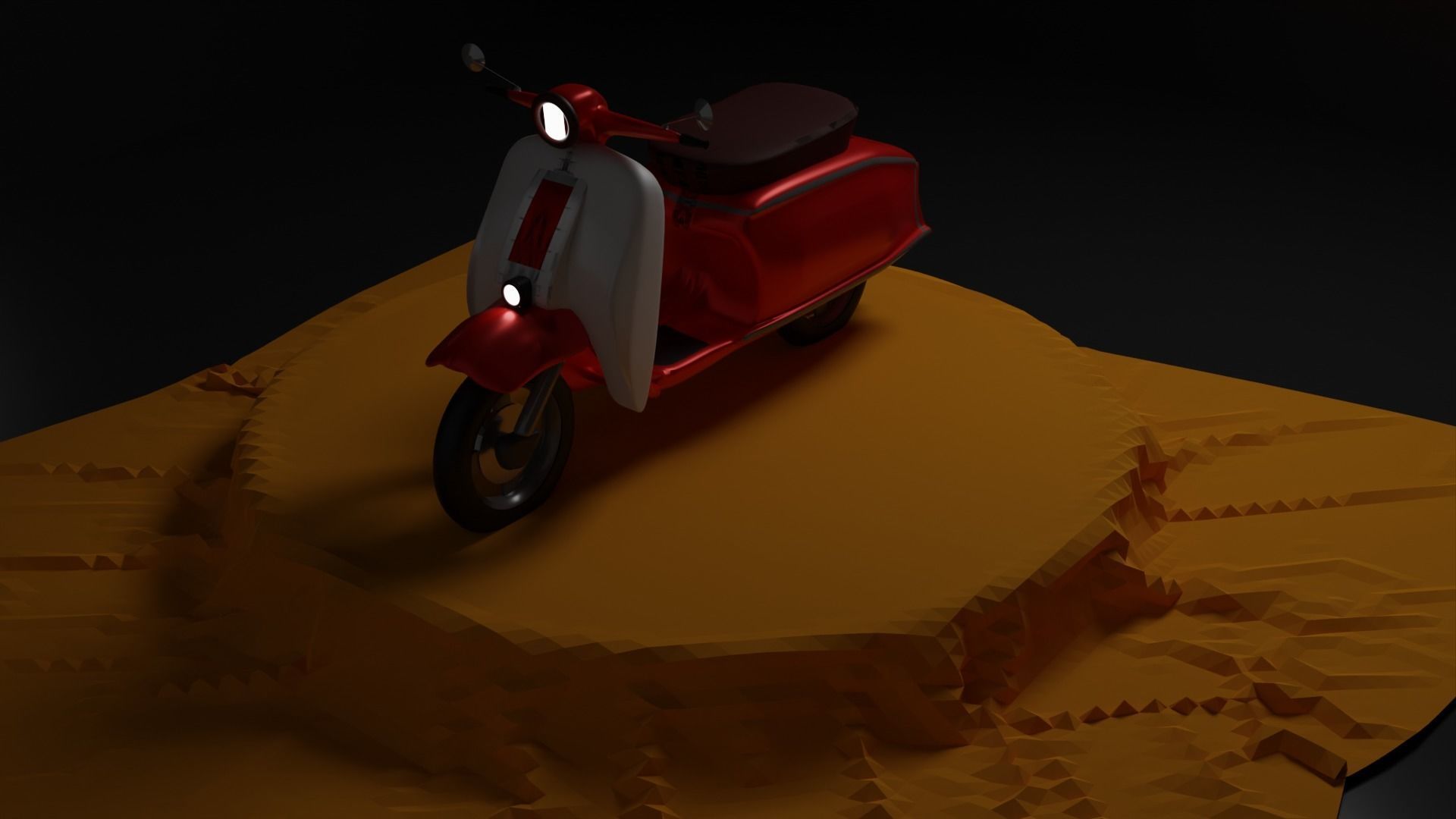 3D model LOW POLY SCOOTER in desert VR / AR / low-poly | CGTrader