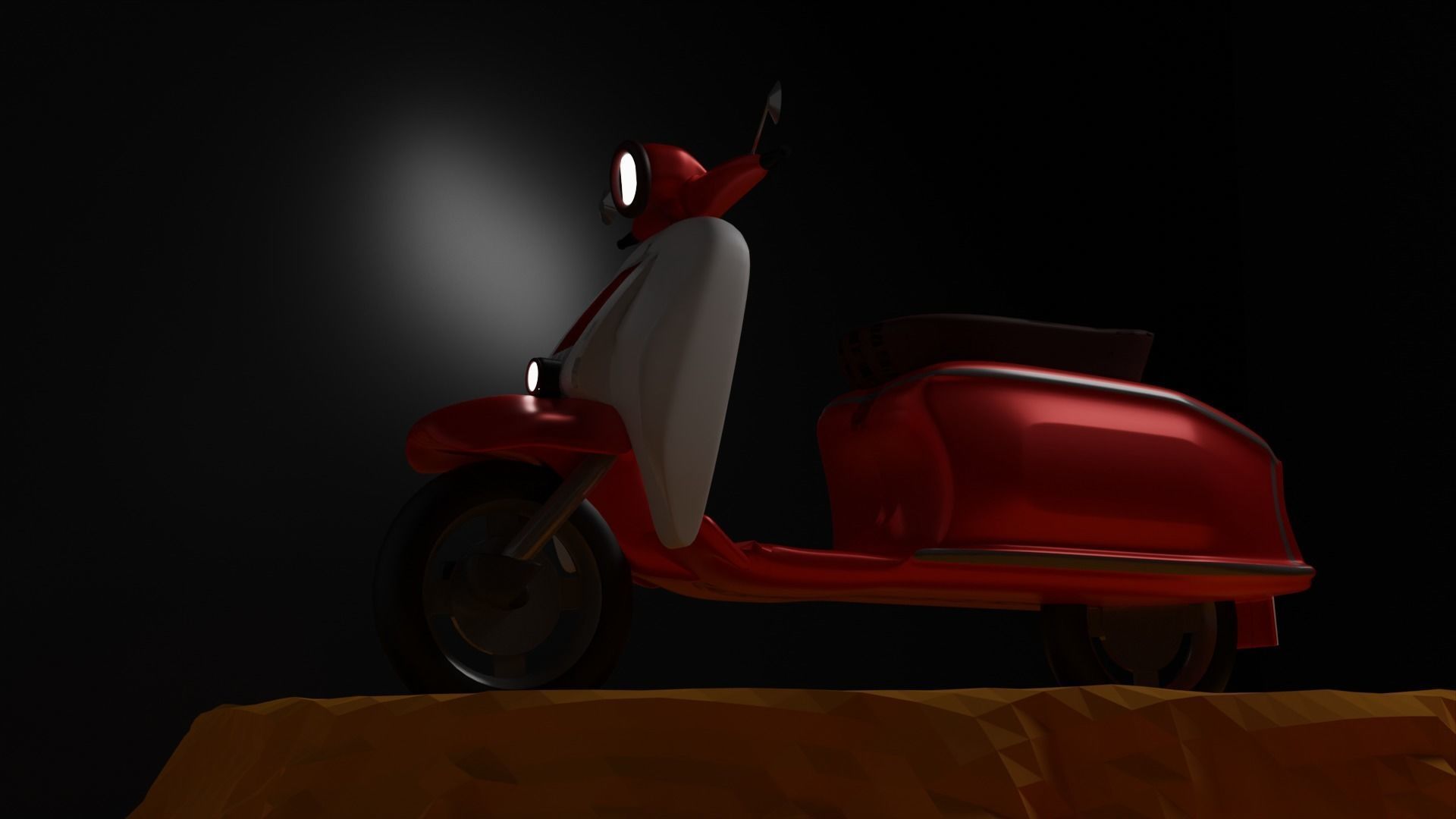 3D model LOW POLY SCOOTER in desert VR / AR / low-poly | CGTrader
