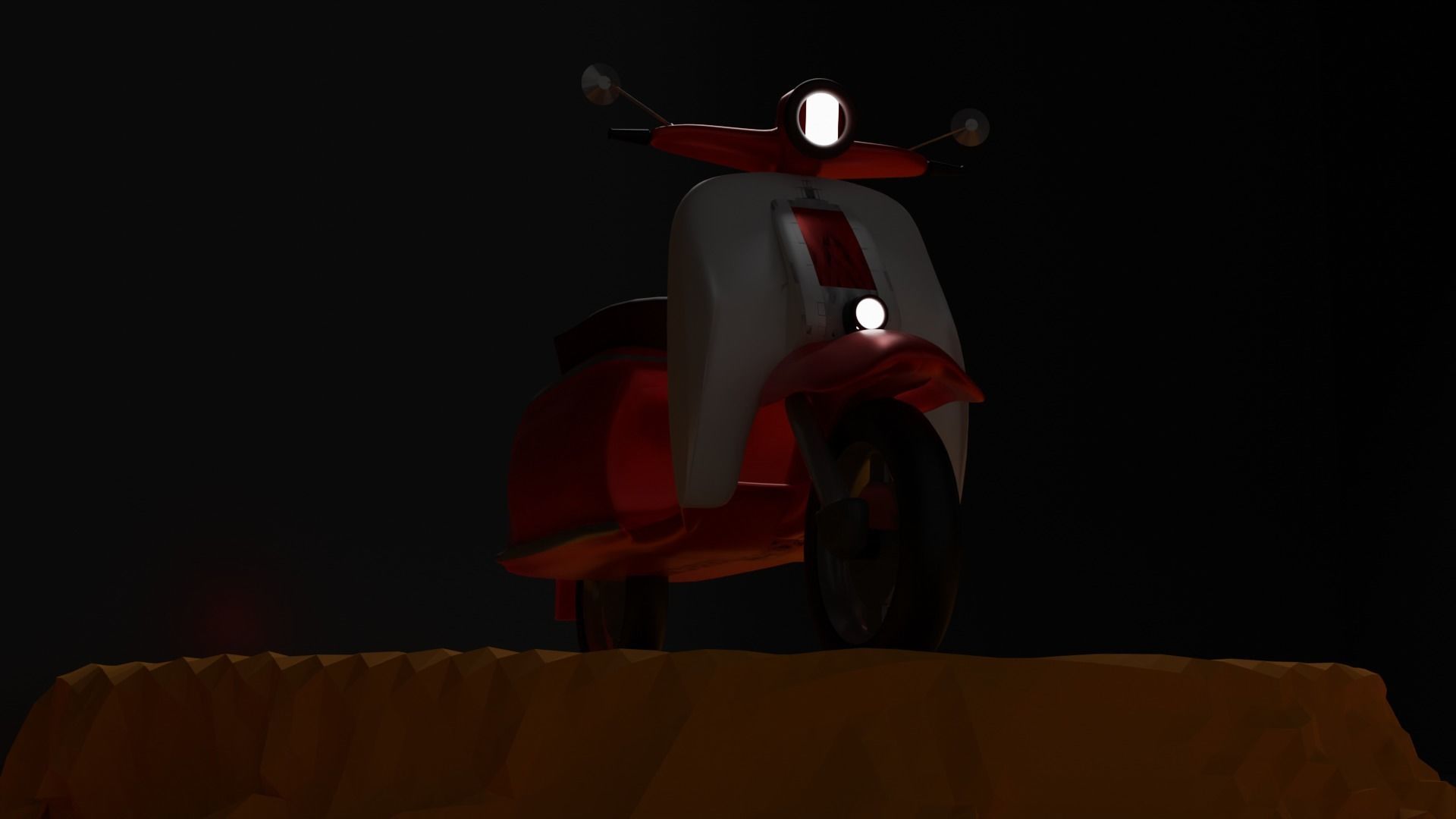 3D model LOW POLY SCOOTER in desert VR / AR / low-poly | CGTrader