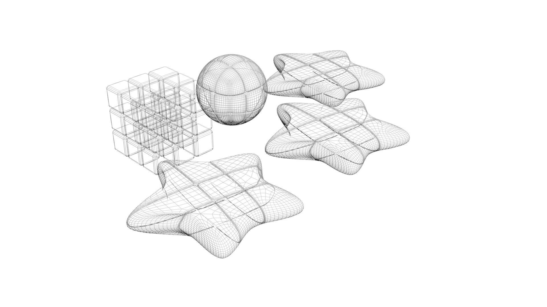 Different Shapes of Rubiks Cube Set 3D model | CGTrader