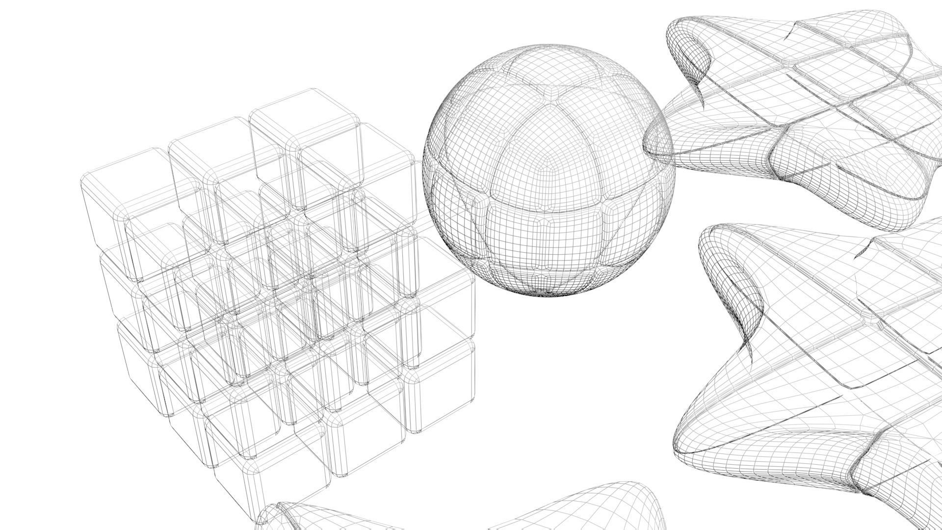 Different Shapes of Rubiks Cube Set 3D model | CGTrader