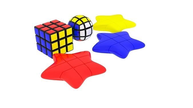 Different Shapes of Rubiks Cube Set 3D model | CGTrader