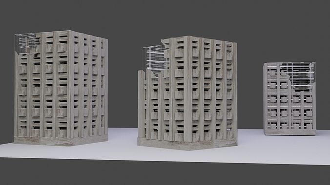 destroyed building 3D model | CGTrader
