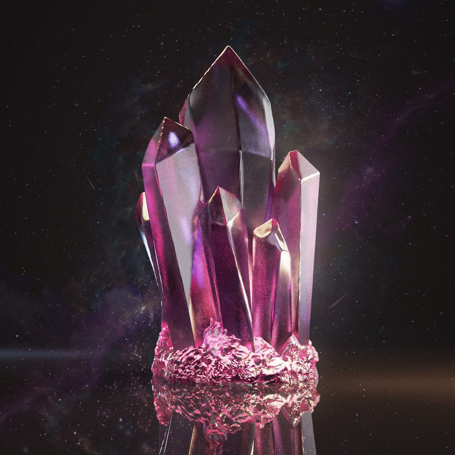 THE CRYSTAL CLUSTER - GEMSTONE - QUARTZ - AMETHYST - ROCK 3D model 3D ...