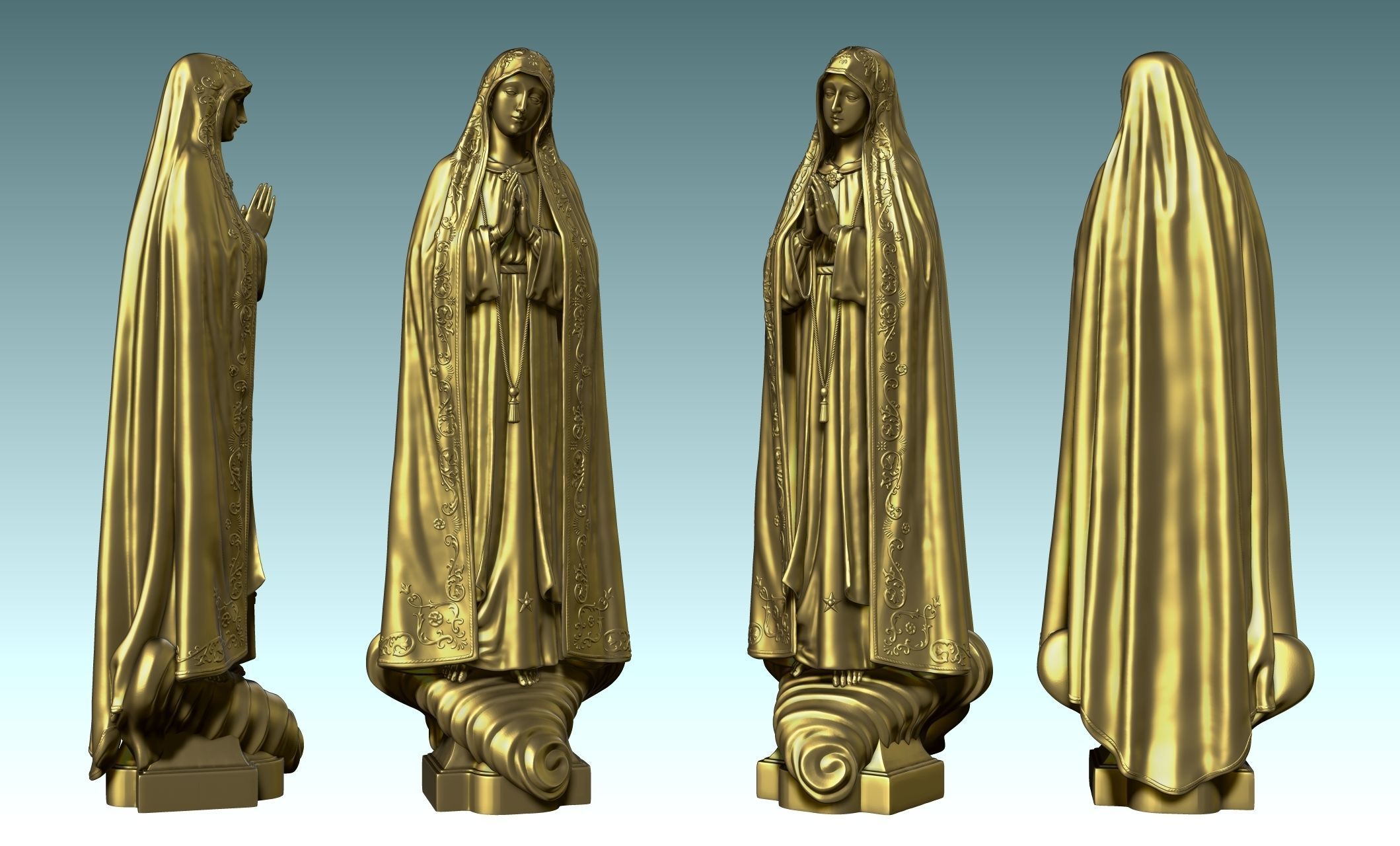 Virgin Fatima - Portugal - Jewerly - Masonry - Carpentry 3D model 3D ...