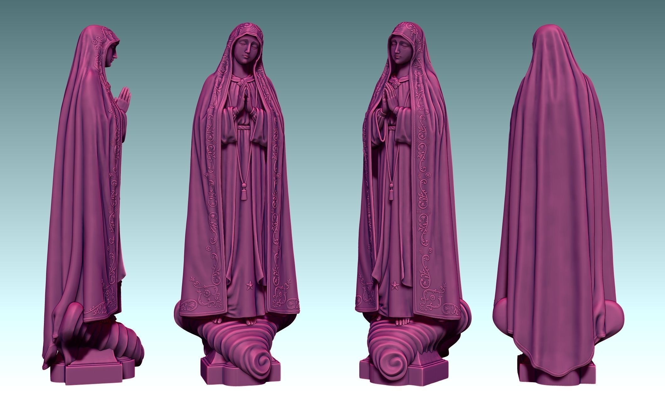 Virgin Fatima - Portugal - Jewerly - Masonry - Carpentry 3D model 3D ...