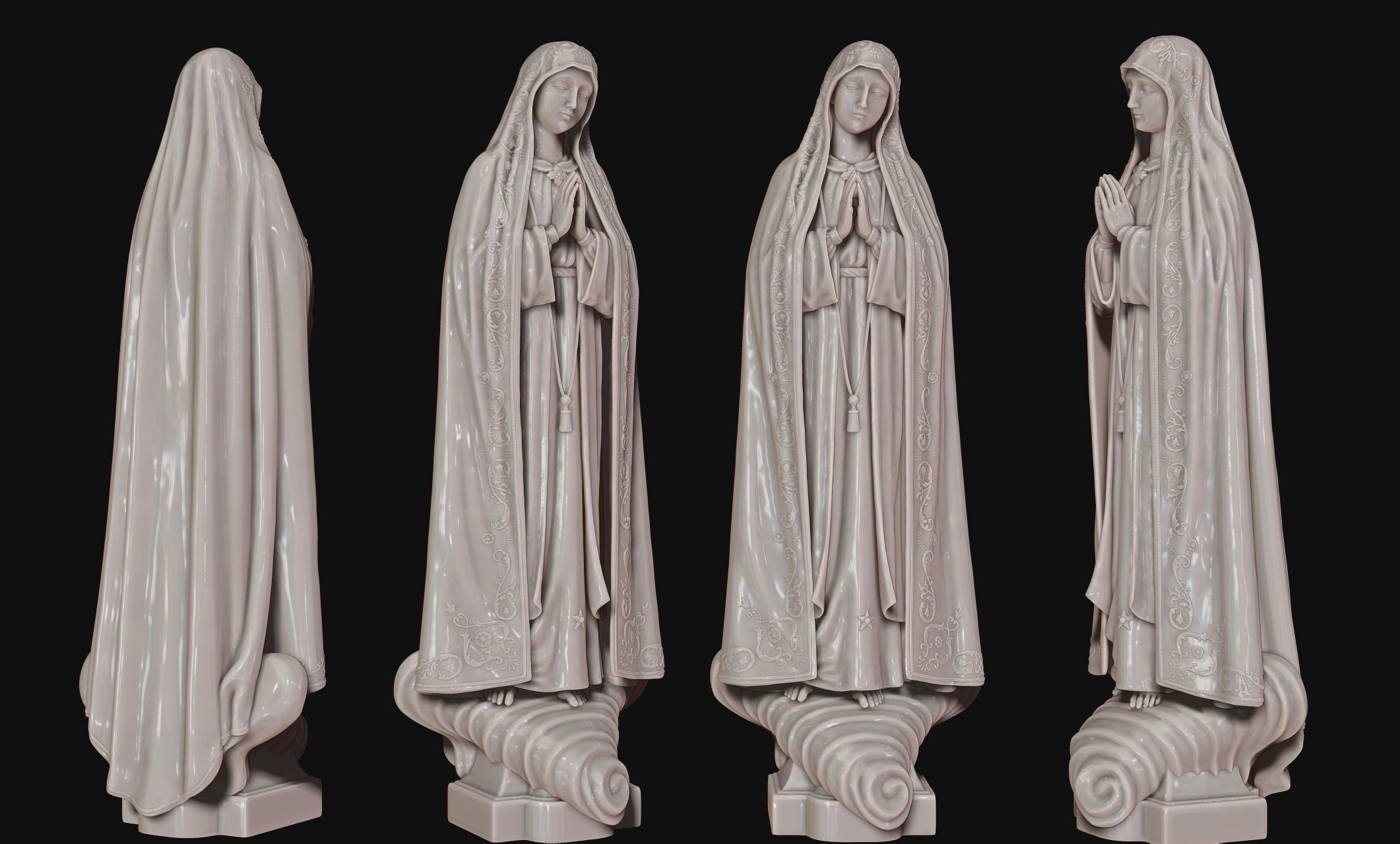 Virgin Fatima - Portugal - Jewerly - Masonry - Carpentry 3D model 3D ...