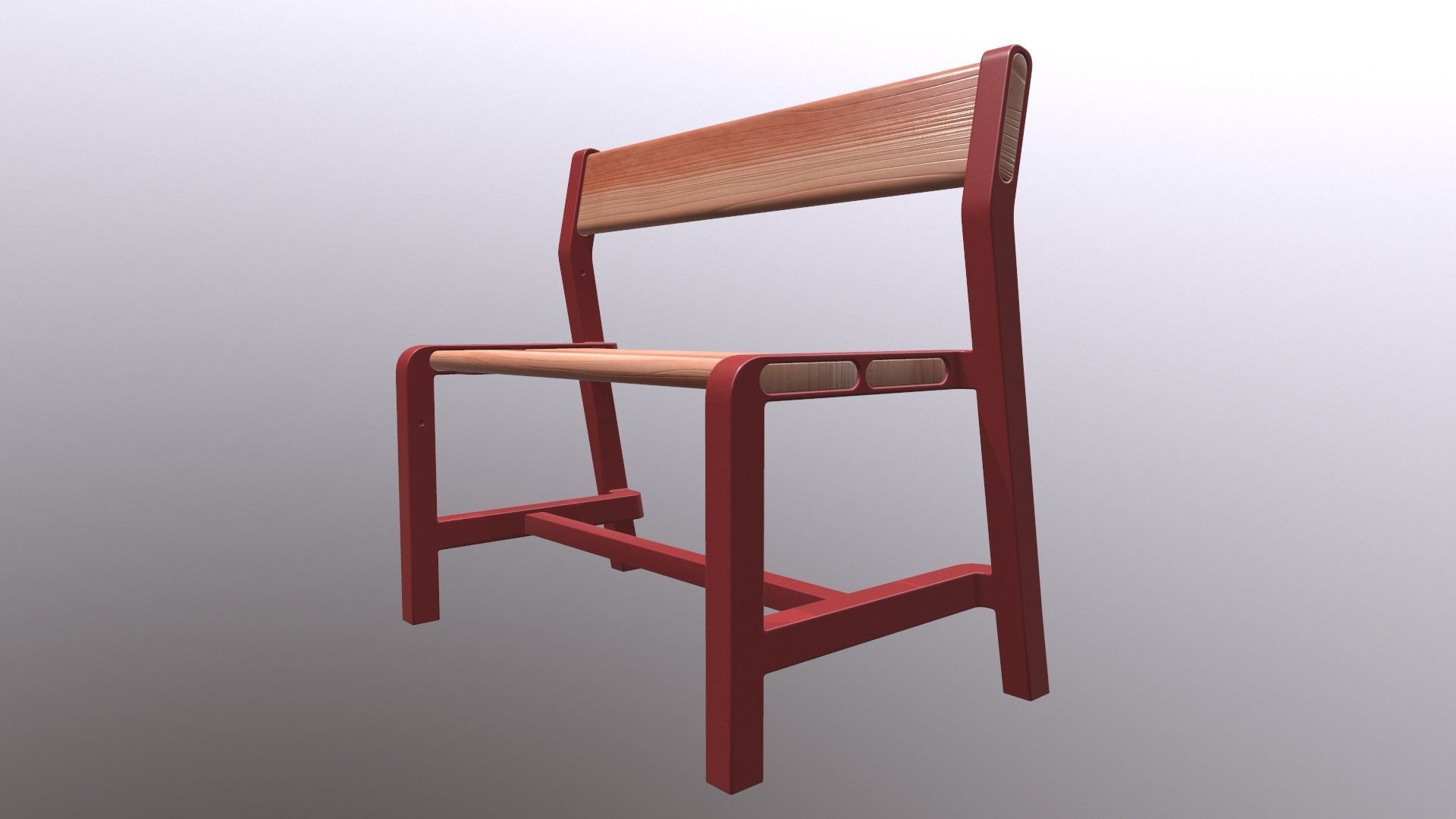 50348668 IKEA CHILDRENS BENCH YPPERLIG-BEECH RED 3D model | CGTrader