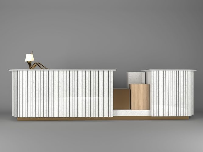 Counter reception desk wood 3D model | CGTrader