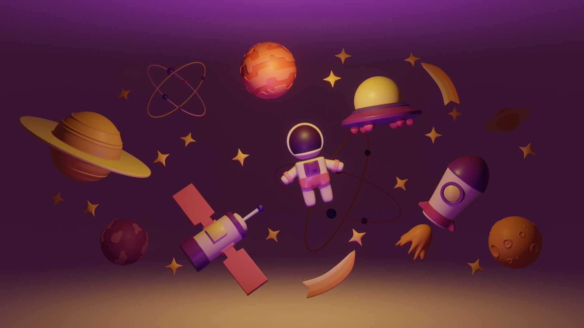 Stylised Space Assets Pack free 3D model | CGTrader