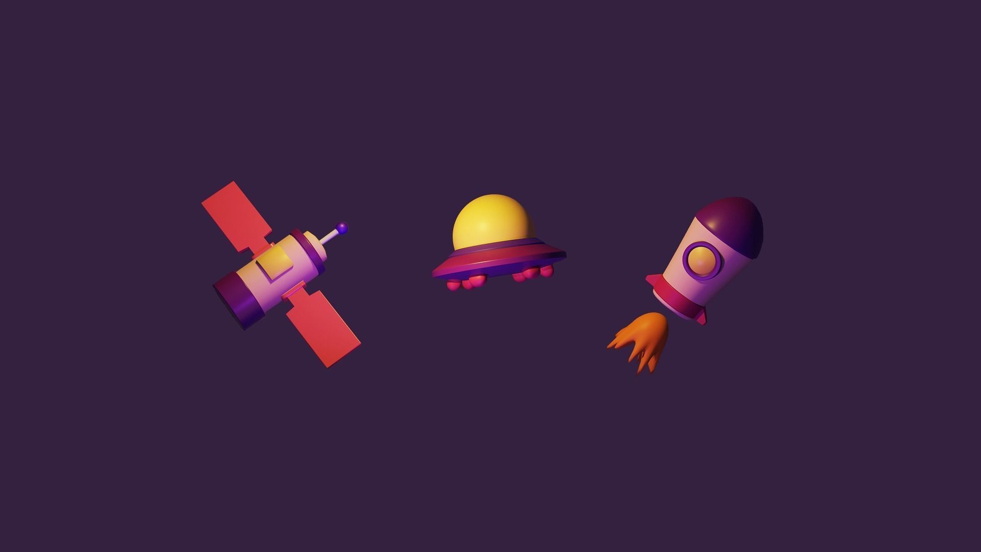 Stylised Space Assets Pack free 3D model | CGTrader