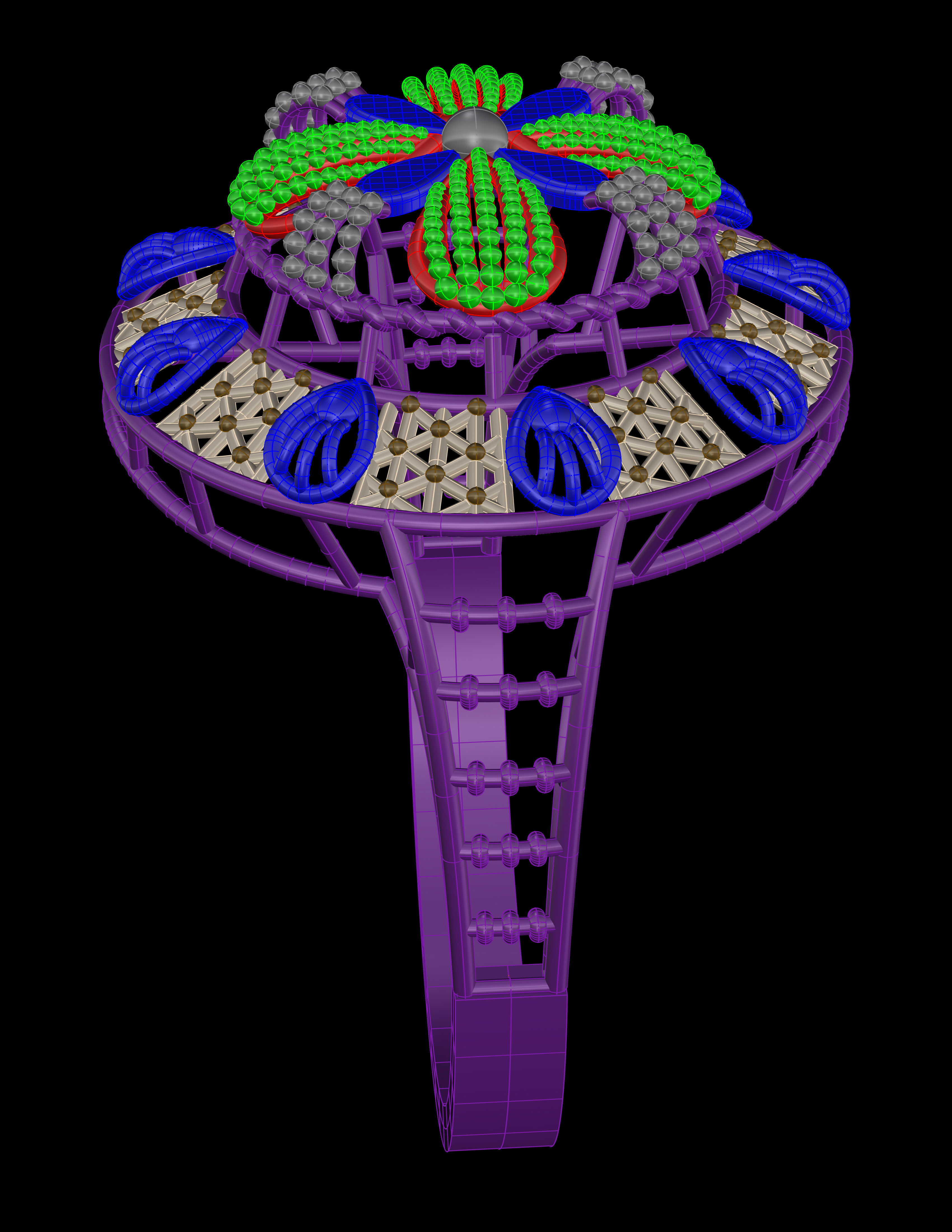 Traditional Indian Katak Gold Ring - 3D Print File 3D model 3D ...