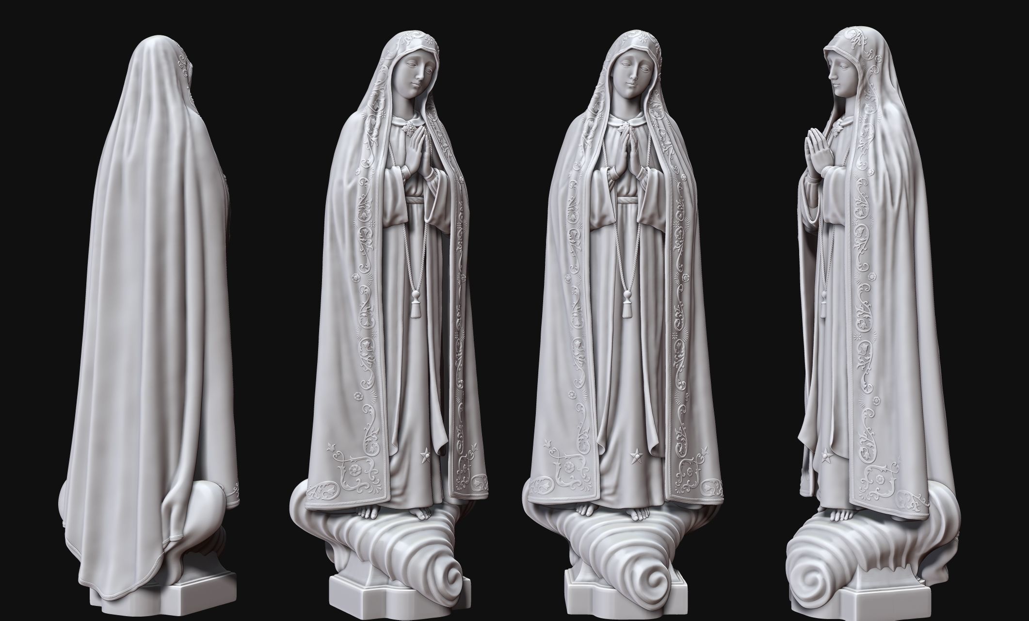 Virgin Fatima - Portugal - CNC - Wood - Metal 3D model 3D printable ...
