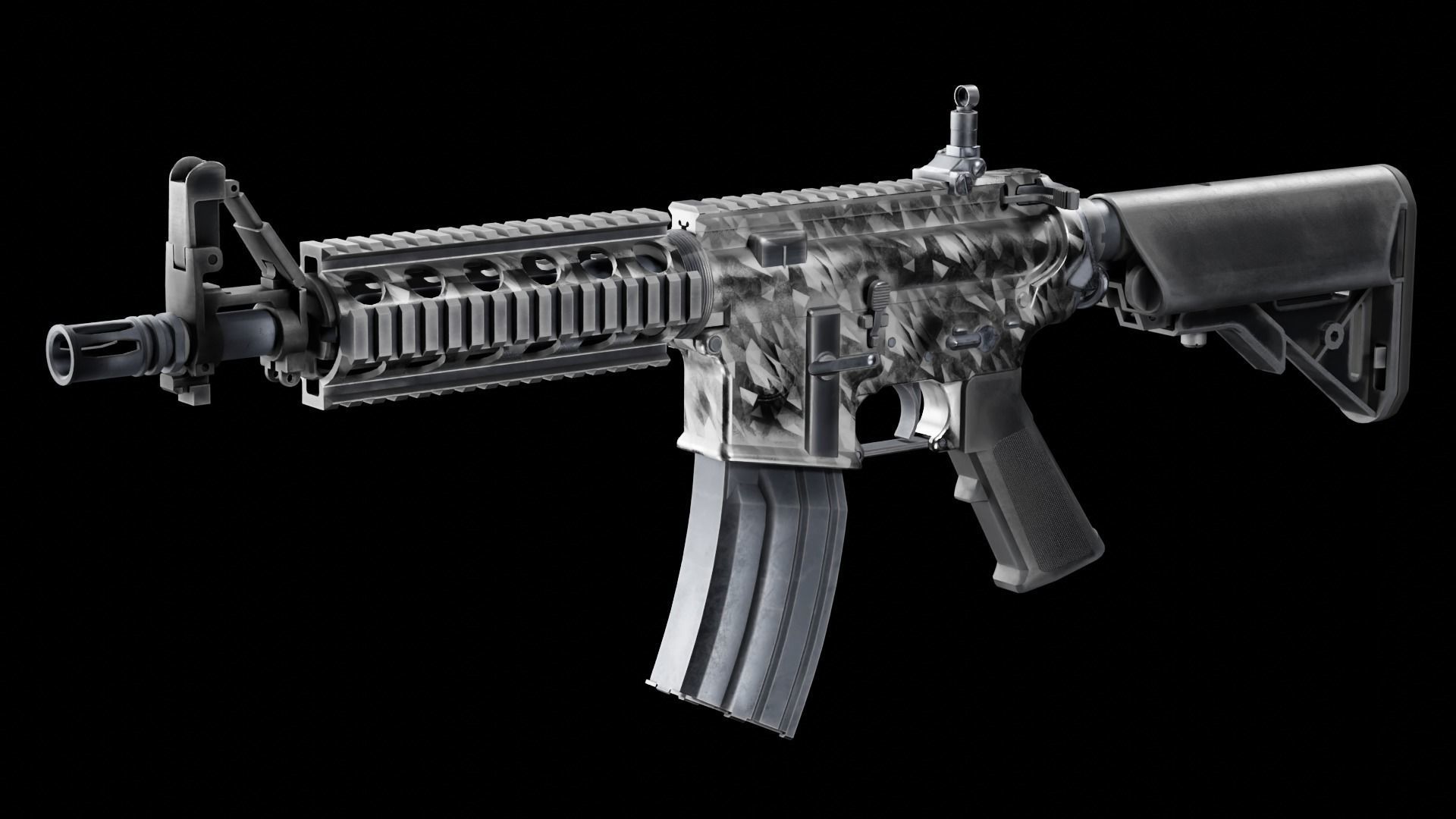 3D model Mid Poly M4 Assault Rifle VR / AR / low-poly | CGTrader