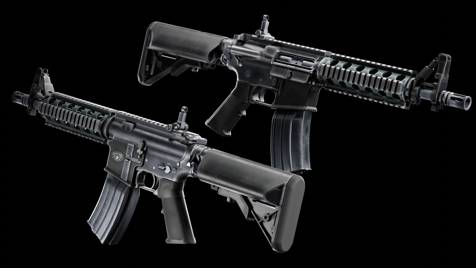 3D model Mid Poly M4 Assault Rifle VR / AR / low-poly | CGTrader