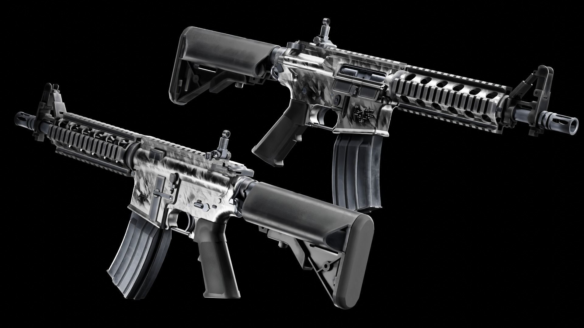 3D model Mid Poly M4 Assault Rifle VR / AR / low-poly | CGTrader