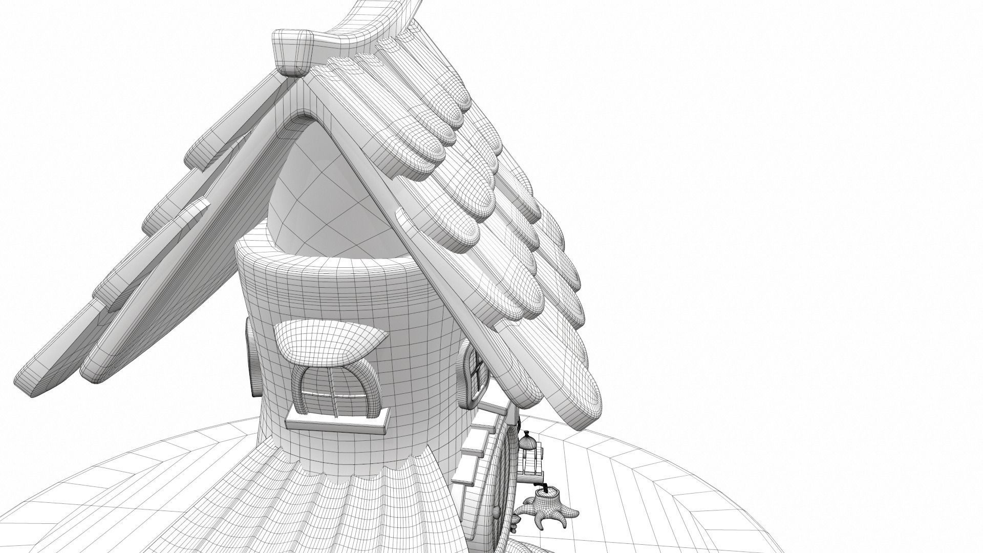 Cartoon boot house and props 3D model | CGTrader