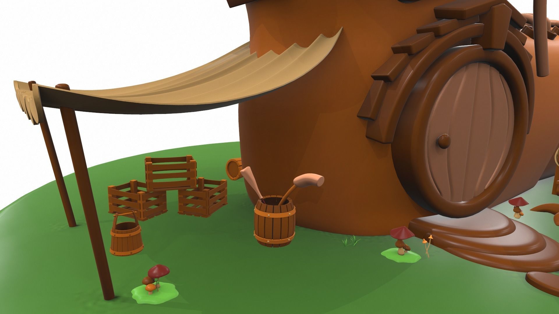 Cartoon boot house and props 3D model | CGTrader